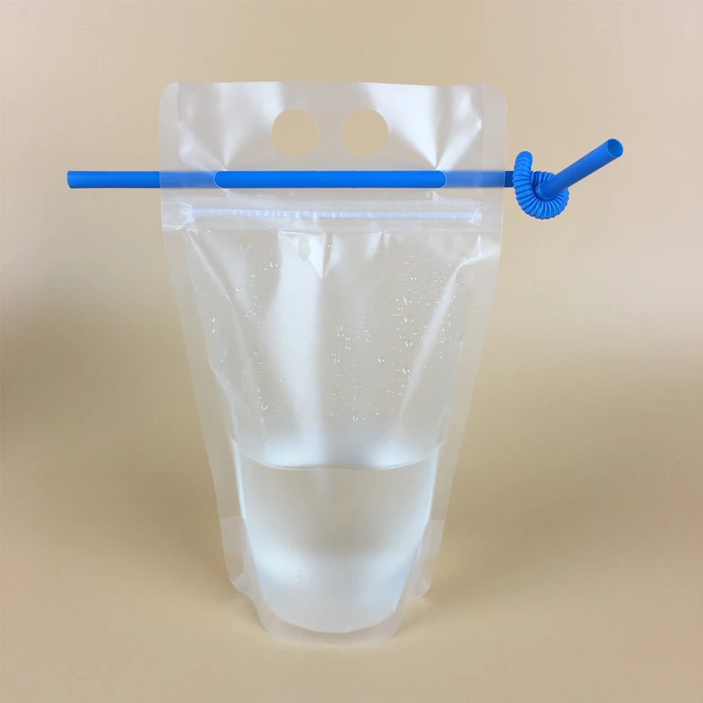 500ml Matte Stand Up Plastic Clear Cold Beverage Drink Ziplock ...