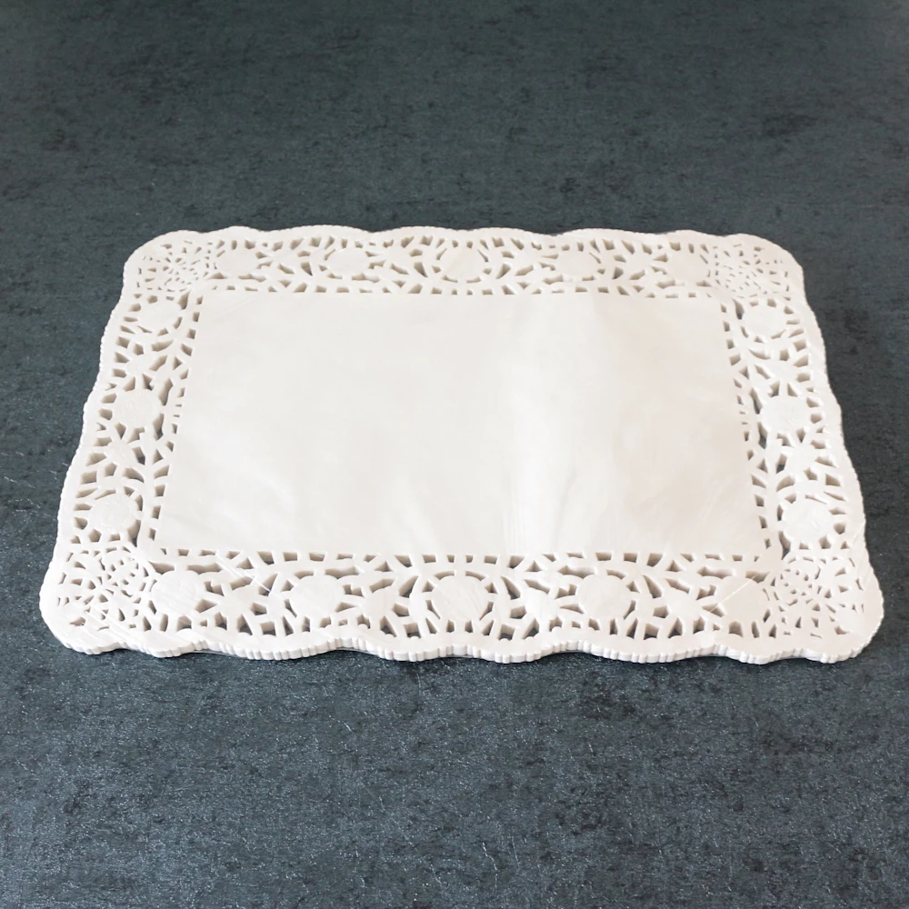 Disposable Rectangle White Paper Doilies Cake Square Paper Doilies 12.5 ...