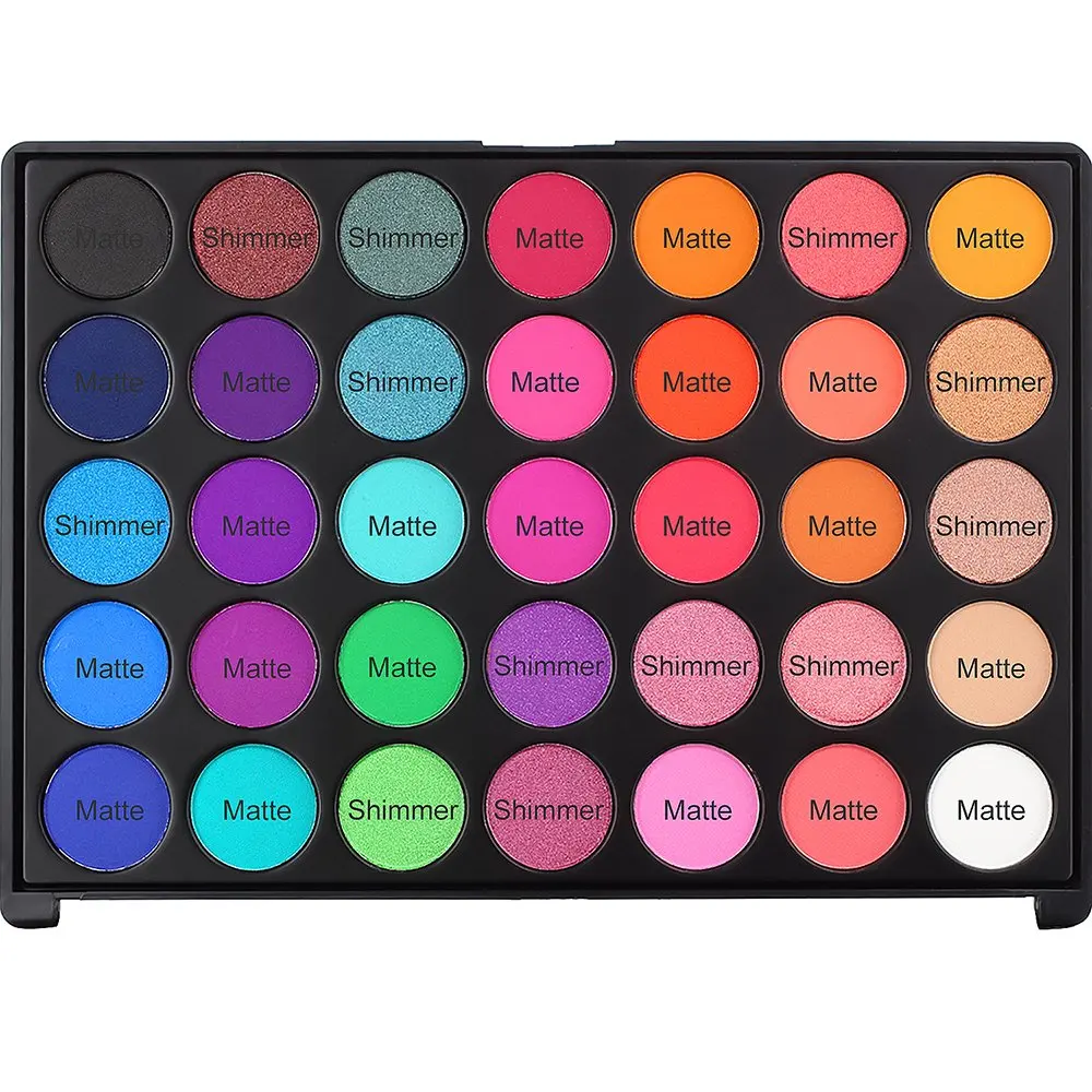 35 Bright Colors Matte Shimmer Eyeshadow Makeup Palette - Long Lasting ...