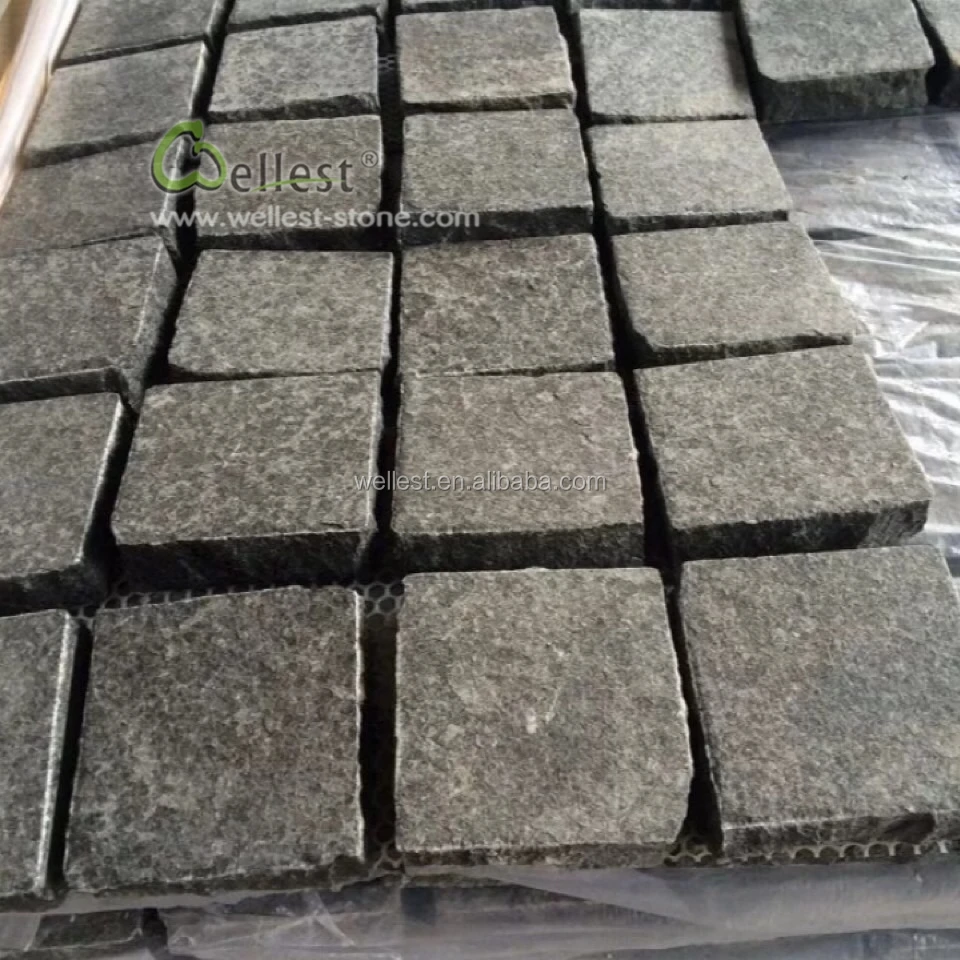 G684 Granit Hitam Cobblestone Pavers Untuk Jalan Masuk Dan Teras Paving ...
