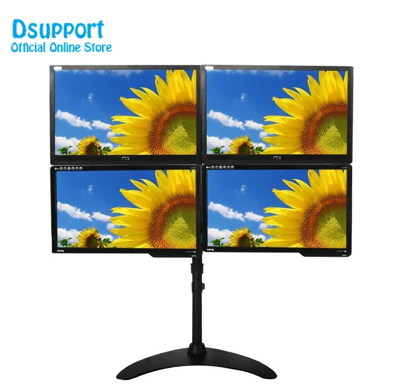 Aluminum Alloy 13-24" Full Rotation 4 Screen Desktop Monitor Holder ...