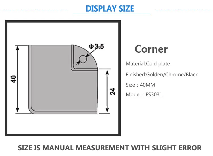 Chrome Metal Corner Protector For Luggage Case 40mm & Oem