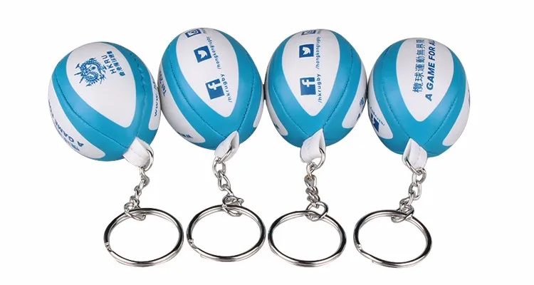 Promotion Soft Pvc Leather Mini Rugby Ball Keychains With Custom Logo ...