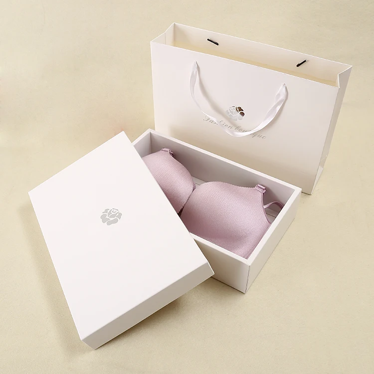 Luxury White Card Paper Custom Bra Packing Scarf And Pantie Packaging ...