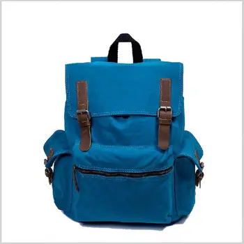 Fashion Style Plain White Custom-made Canvas Backpack With Genuine ...