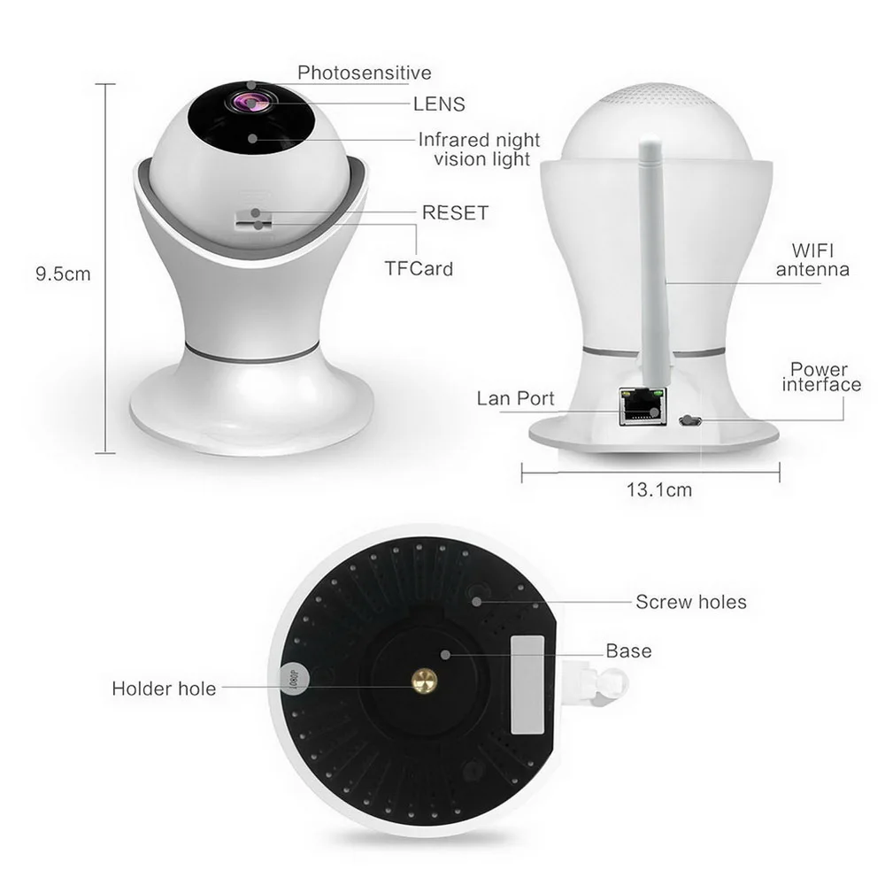 1080p Mini Smart Home Rohs Wireless Surveillance 2 Megapixel Ip Camera ...