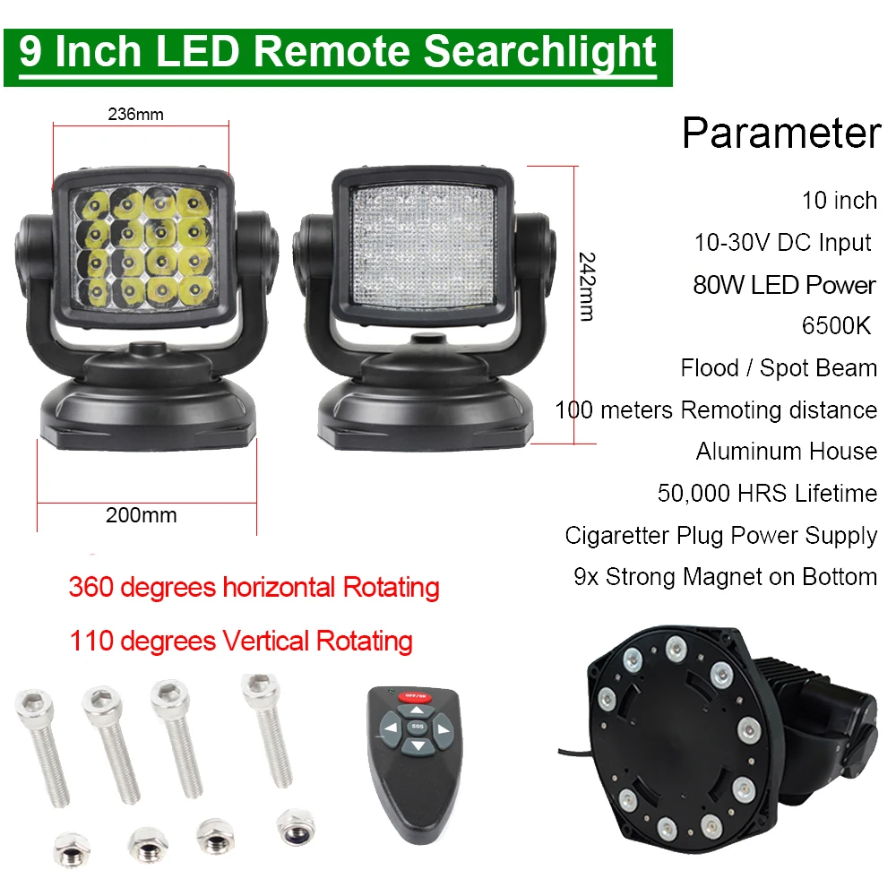 Marine 80w Magnet Base High Power Rescue Searching Ship Sky Vehicle ...