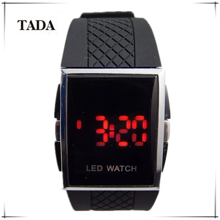 Fashion Simple LED Watch - Sports Red LED Clock Silicone Strap