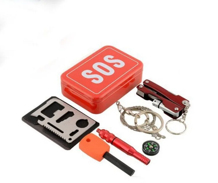 Survival Kit 6 In 1,Outdoor Emergency Sos Gear Kit With Tin Box For ...