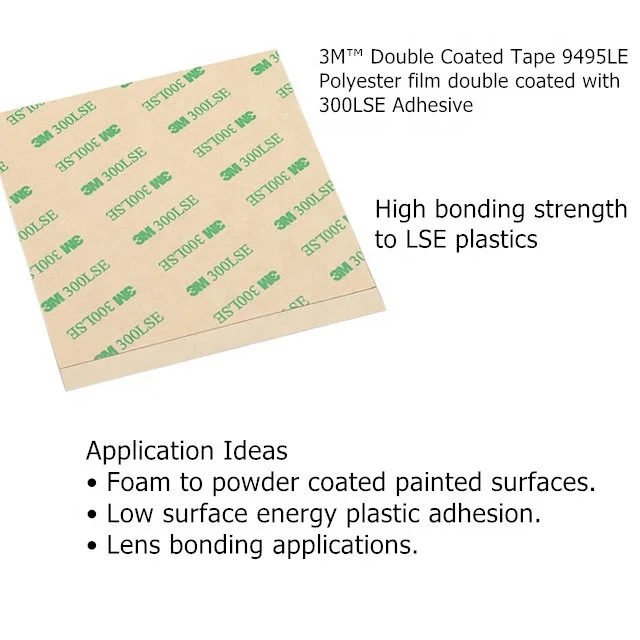 3M 이중 코팅 테이프 라미네이팅 접착제 300LSE 9495LE (3M PET 아크릴 투명)| Alibaba.com