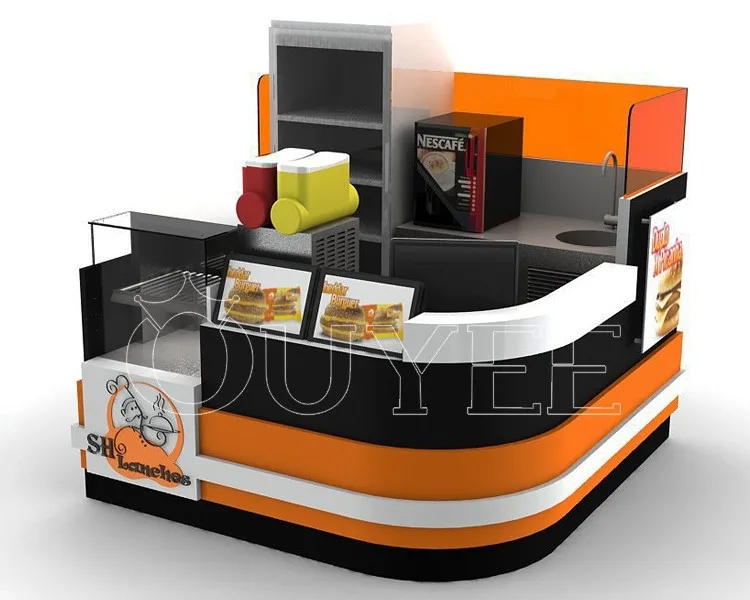 Custom Modern Mall Food Kiosk Of Coffee Shop Counter Design - Buy ...
