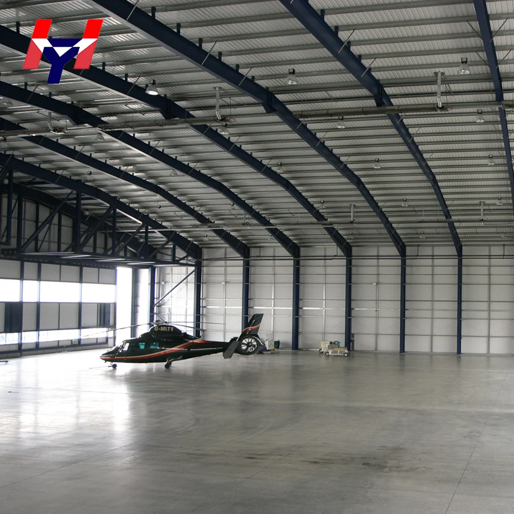 Prefab Aircraft Hangar Manufacture With Space Metal Roofing Steel ...
