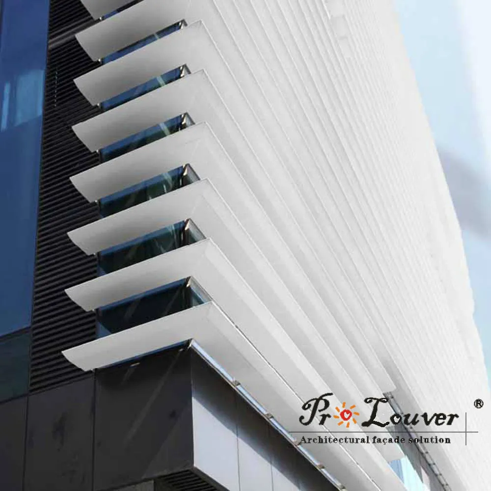 3D Design Curved Aerofoil Fins Aluminium Extrusion Louver