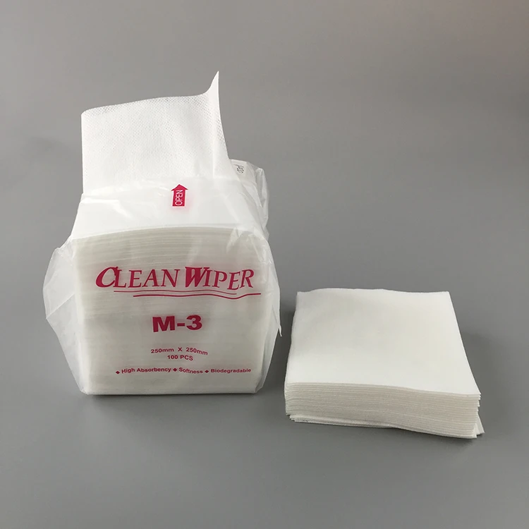 1/4 Fold 100% Polyester 150mmx150mm Bemcot M-3 Cleanroom Nonwoven Wipes ...