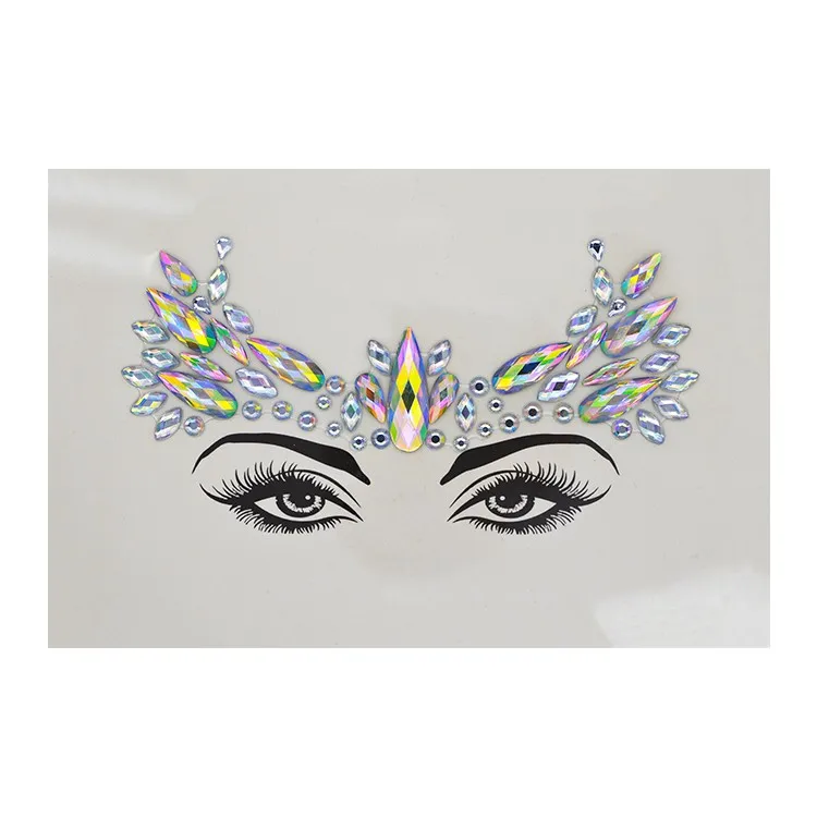 Custom New Design Crystal Face Gems Jewels Stickers For Face Decoration ...