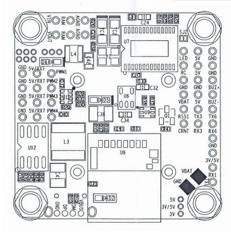 F7 V2 Flight Controller Stm32 F745 Mcu 2-4s Built In Betaflight Osd ...