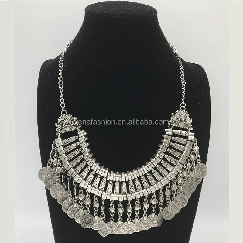 Women Coin Big Thick Heavy Silver Necklace - Buy Heavy Silver Necklace ...