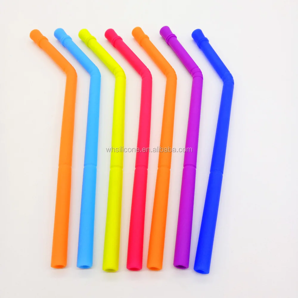New Reusable Stainless Steel Silicone Tip Foldable Drinking Straws ...