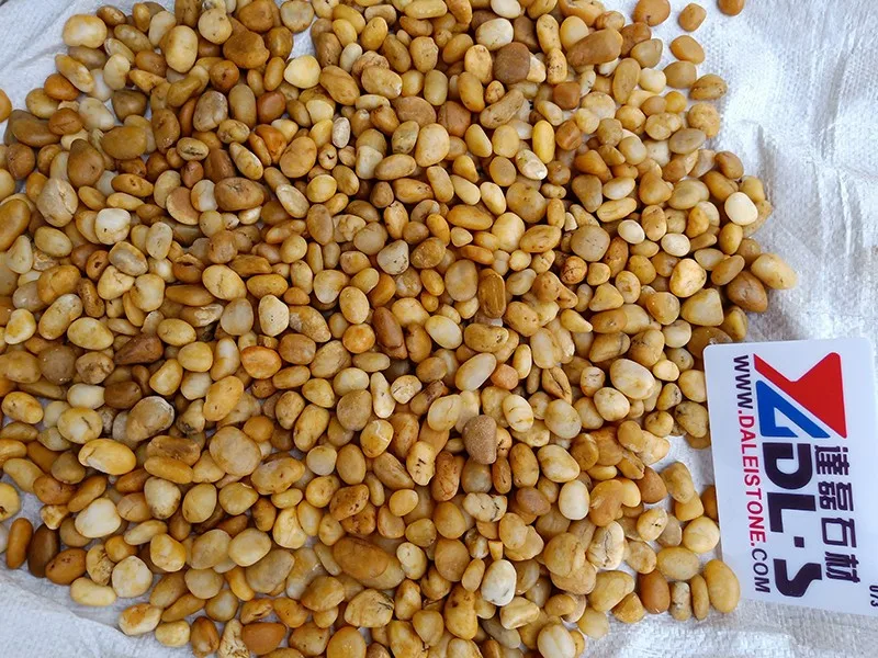 Polished Natural Yellow River Landscaping Pebbles Gravel Stone - Buy ...
