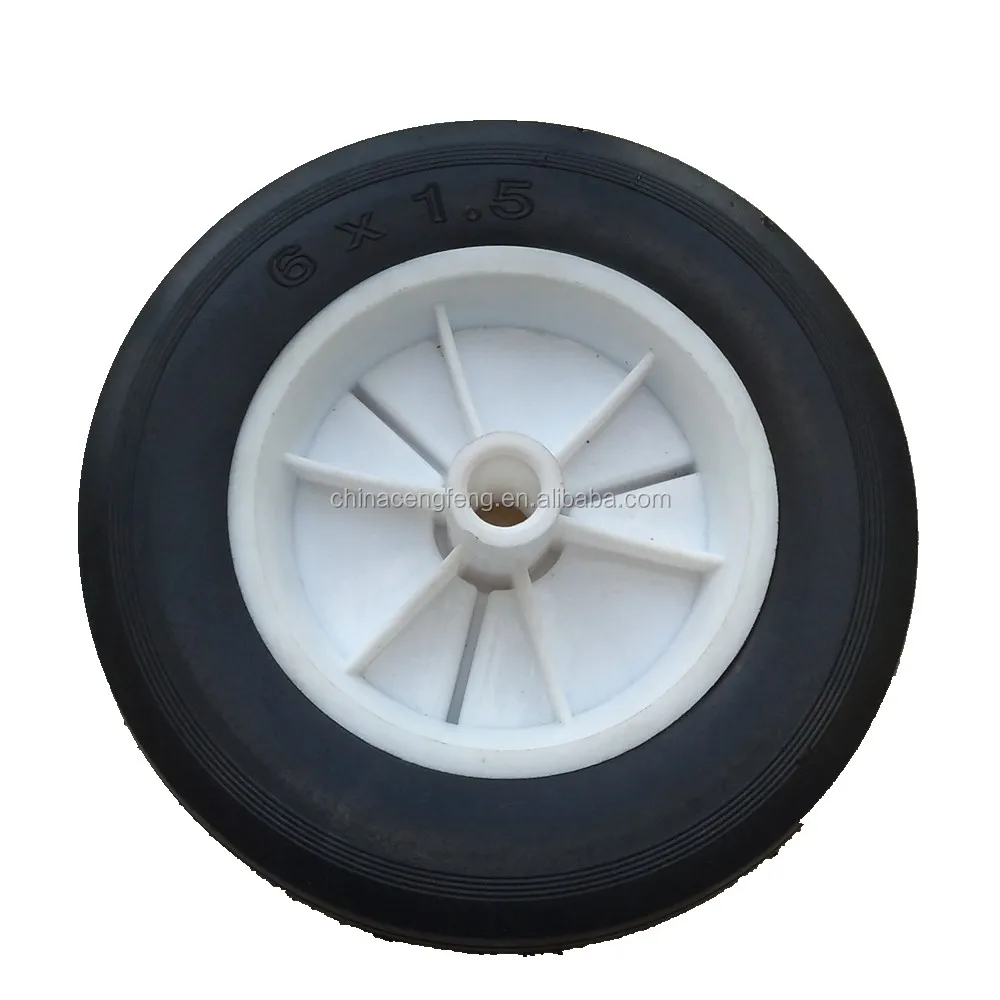 Garden Cart And Lawn Mower Plastic Hub 6" Inch Rubber Wheel 6x1.5 - Buy ...