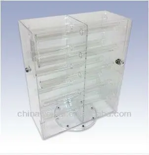 Rotating Clear Portable Body Jewelry Display Case - Holds 500 Piercings