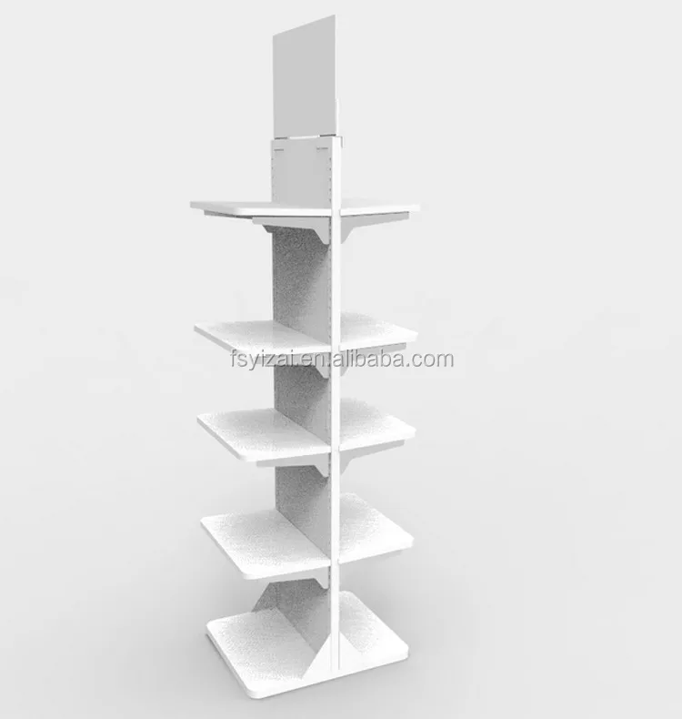 Double-sided Floor Display Rack Cosmetic Beverage Merchandise Stand ...