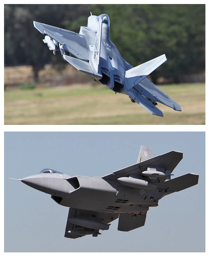 Large RC Airplane RTF Electric Military Jets F-22 Twin 70mm EDF for ...