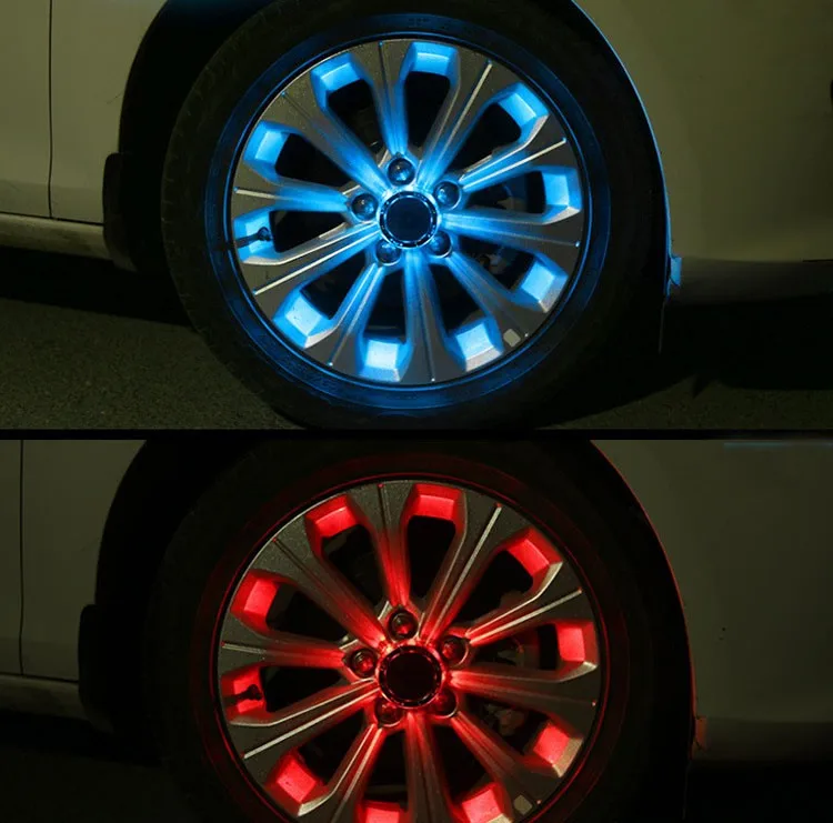 4pcs/set -cac-19 Solar Colorful Led Light For Car Wheel Decorations ...