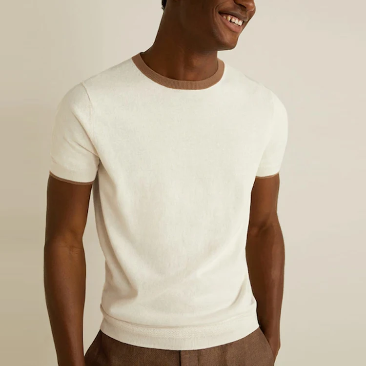 Wholesale Ribbed Collar White Tshirt Fit Men Casual - Buy T-shirt Fit ...