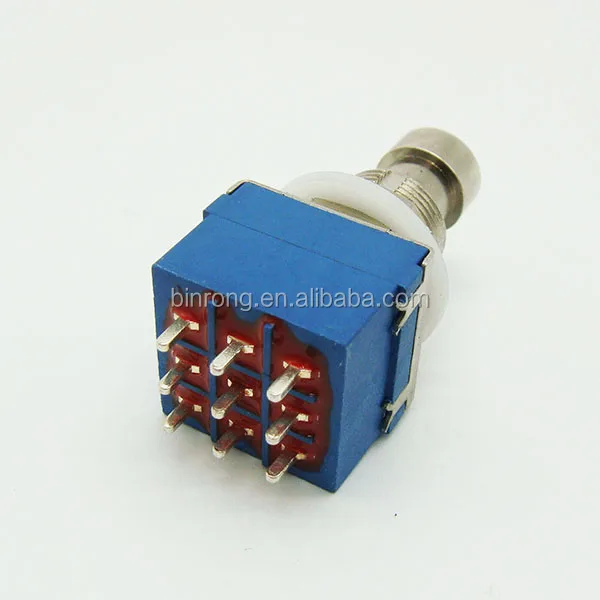 3PDT 9-Pin Guitar Effects Stomp Pedal Switch Push Button