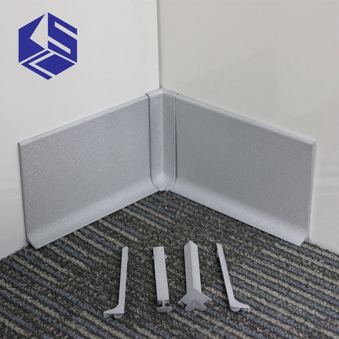 Aluminum Powder Coating Silver Square Edge Skirting Board For Home ...