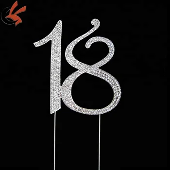 Sparkly Number 18 Rhinestone Cake Topper For Sale - Buy Birthday Cake ...