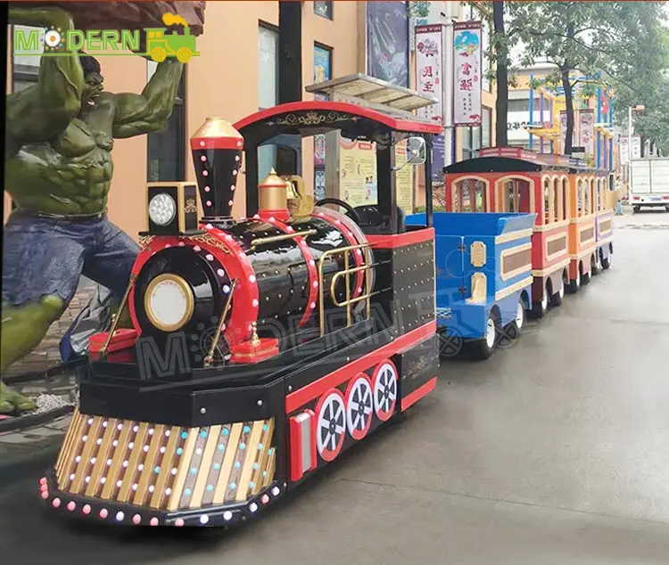 Funfair Rides Kids 24 Seats Amusement Park Rides Trackless Train ...