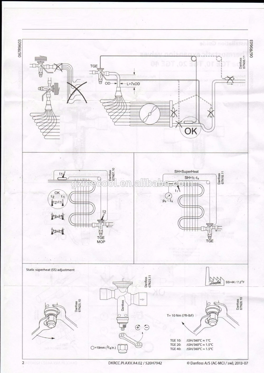 Danfos Thermostatic Expansion Valve TGEX 4TR 067N2002