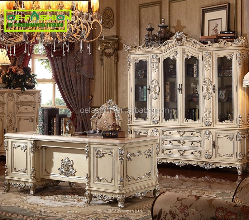 Luxury French Baroque Style Office Desk - Custom Size