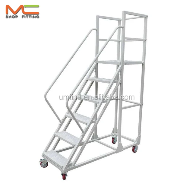 Warehouse Steel Movable Platform Ladder - Buy Movable Platform Ladder ...