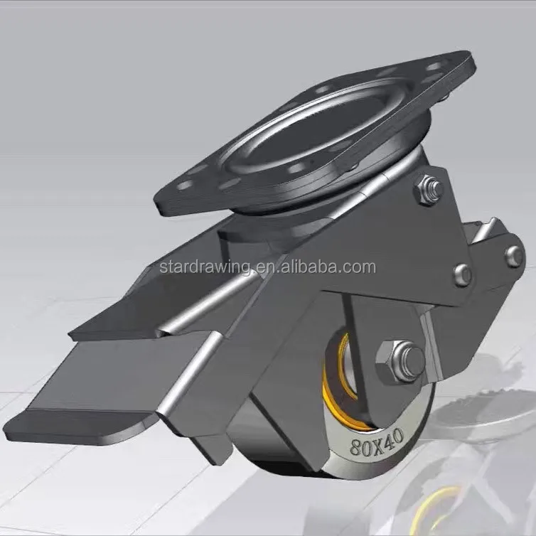SS 500kg Stainless Steel Foot Operated Leveling Caster Wheel