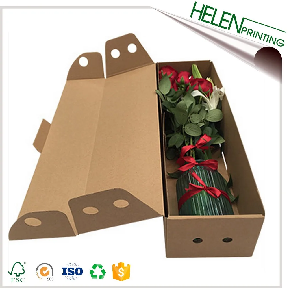 Custom Printed Paper Corrugated Packaging Mailer Flower Shipping Box ...