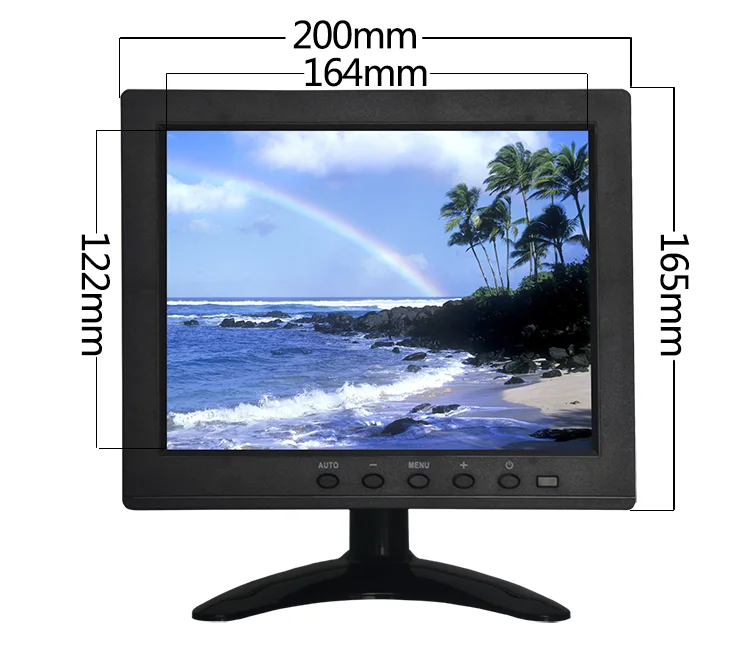 Small Size 8 Inch Car Pc Lcd Bnc Monitors 800*600 8inch Tft Led Cctv ...