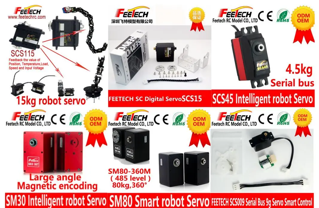 Feetech SCS15 Smart Control 15kg Servo for RC Toys & Vehicles
