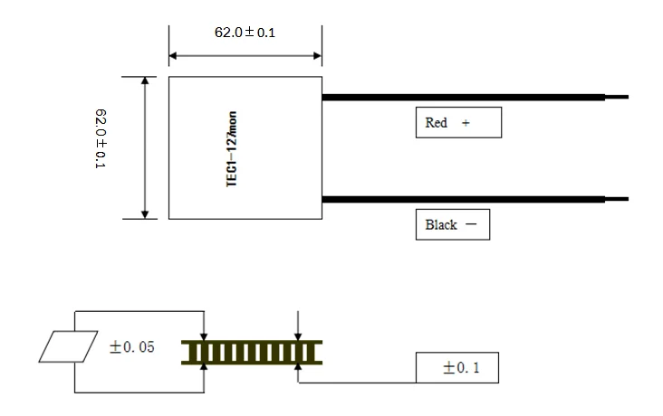 62*62mm Special Design Modules Electronic Semiconductors Thermoelectric ...