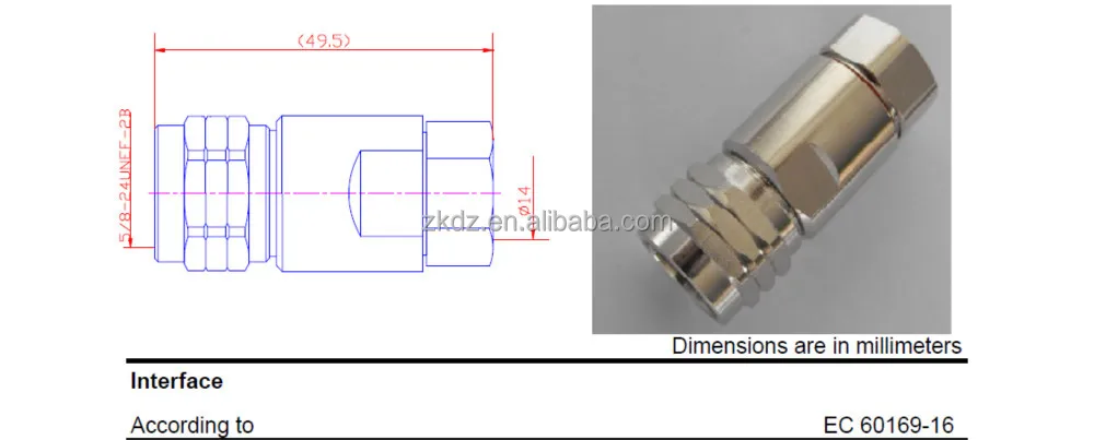 N Straight Male Plug Connector for 1/2" Superflex Cable Clamp Type ...