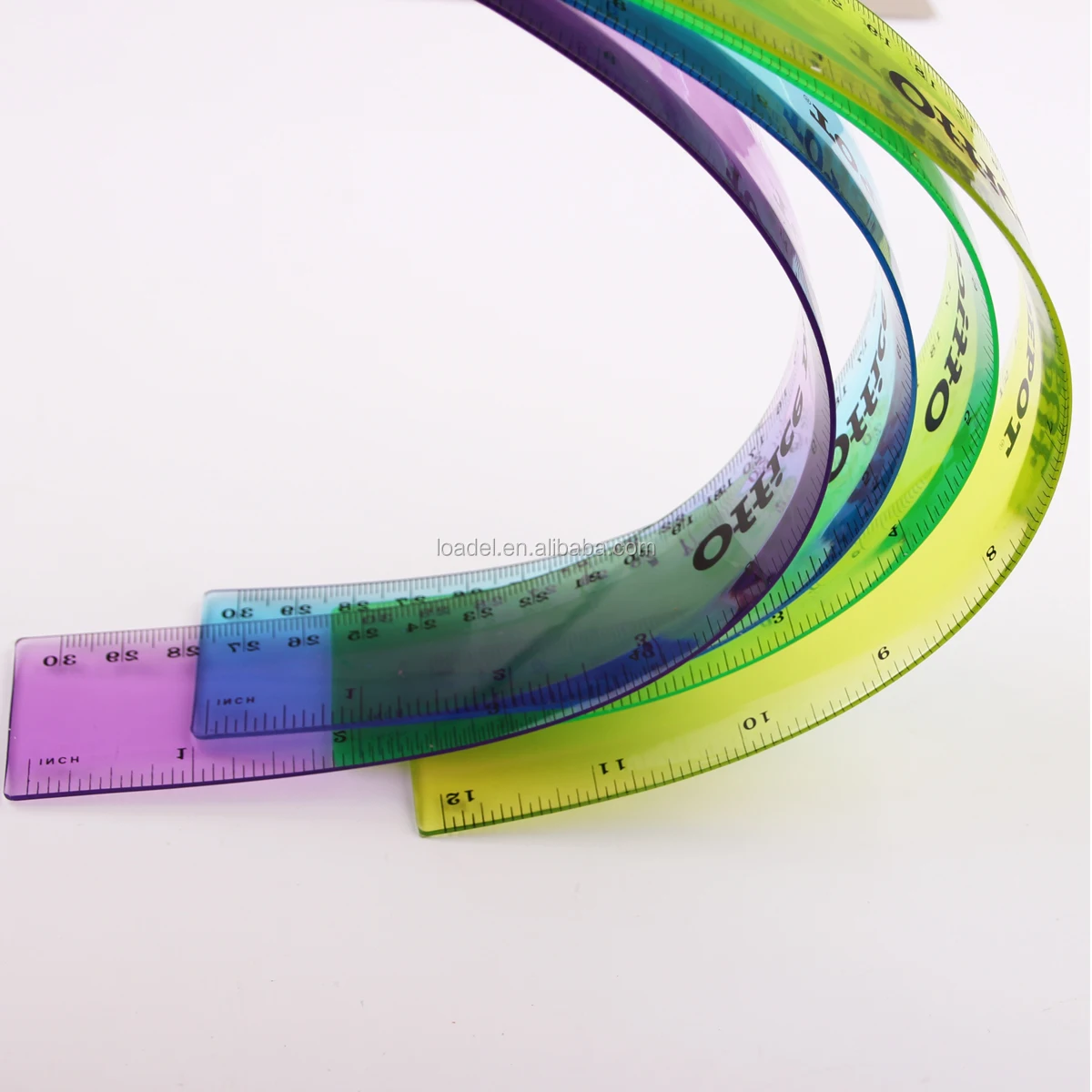 Soft Customized Logo Plastic 30cm Flexible Ruler Transparent Curve ...