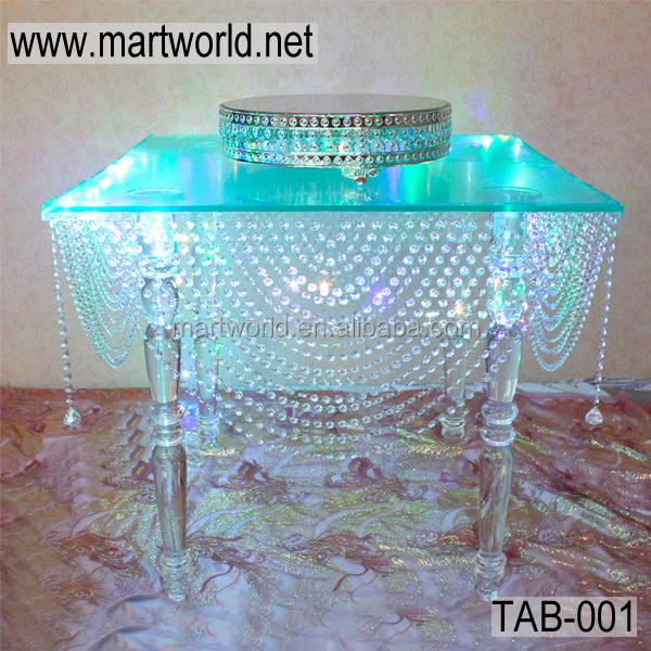Latest Acrylic Table With Led Light,Crystal Acrylic Table For Wedding ...