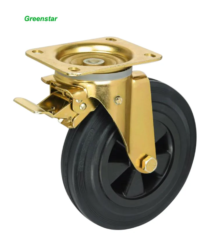 200mm Industrial Rubber Caster Wheel And Wheel Caster Supplier - Buy ...