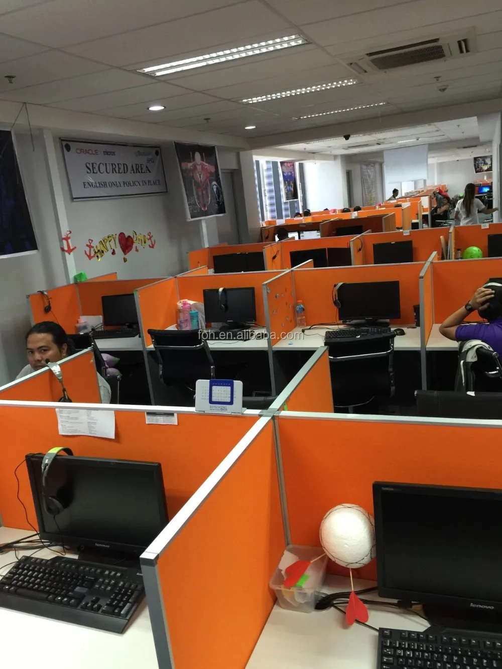 Soundproof Partition Table Coworking Space Design Bpo Furniture Call ...