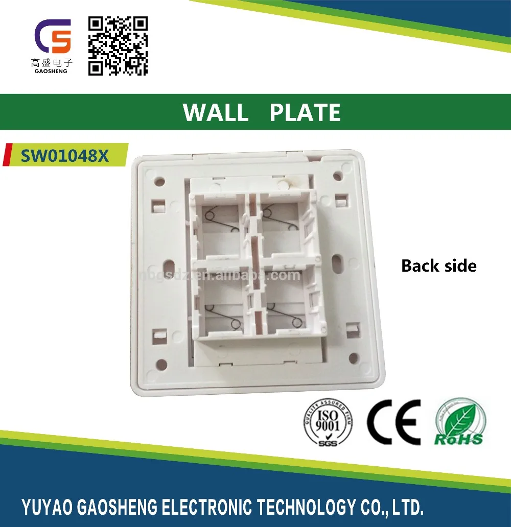 4 Port Modular Wall Plate Rj45 Rj11 Faceplate - Buy Modular Faceplate ...