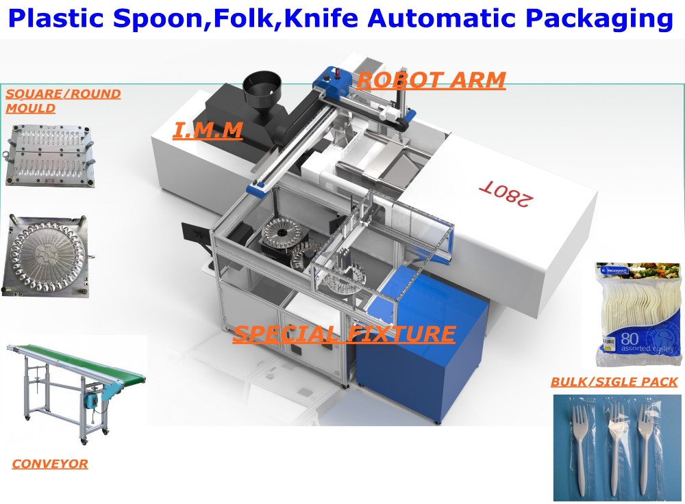 Foshan Machinery Plastic Cutlery Production Package Machine System ...