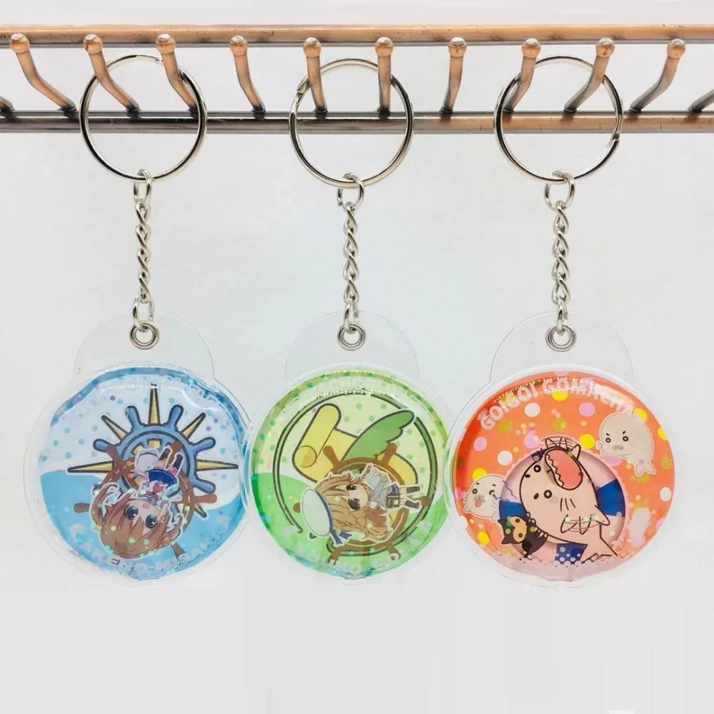 Floating Keychain With 3d Floater Novelty Keyring Liquid Oil Water ...