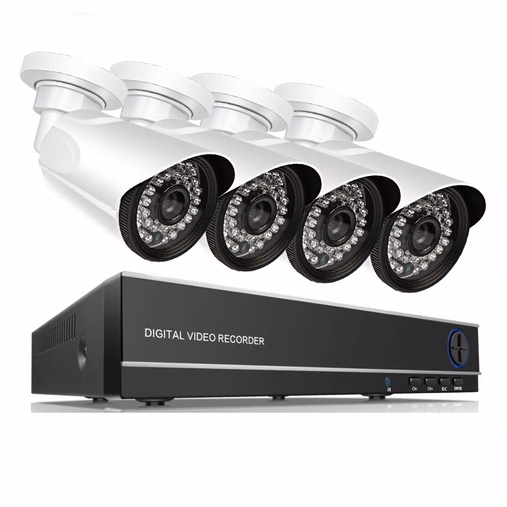 Home Security CCTV 1080P AHD DVR Kit 4CH 2.0MP Outdoor Camera Set ...